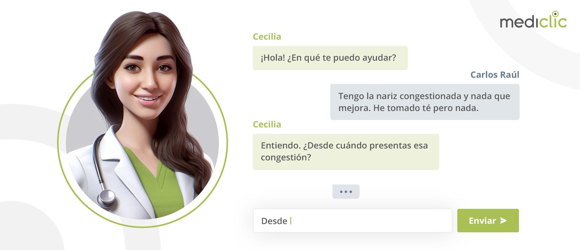 Cecilia, la asistente médica virtual del portal de telemedicina Mediclic, llega a Chile